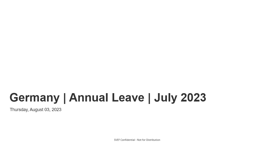Germany Annual Leave July 2023 - Silicon Valley Employers Forum